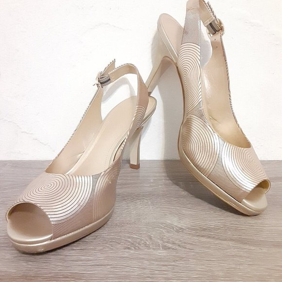 Alex Marie | Shoes | Alex Marie Goldblack Accent 2 2 Inch Heels Size 9m ...